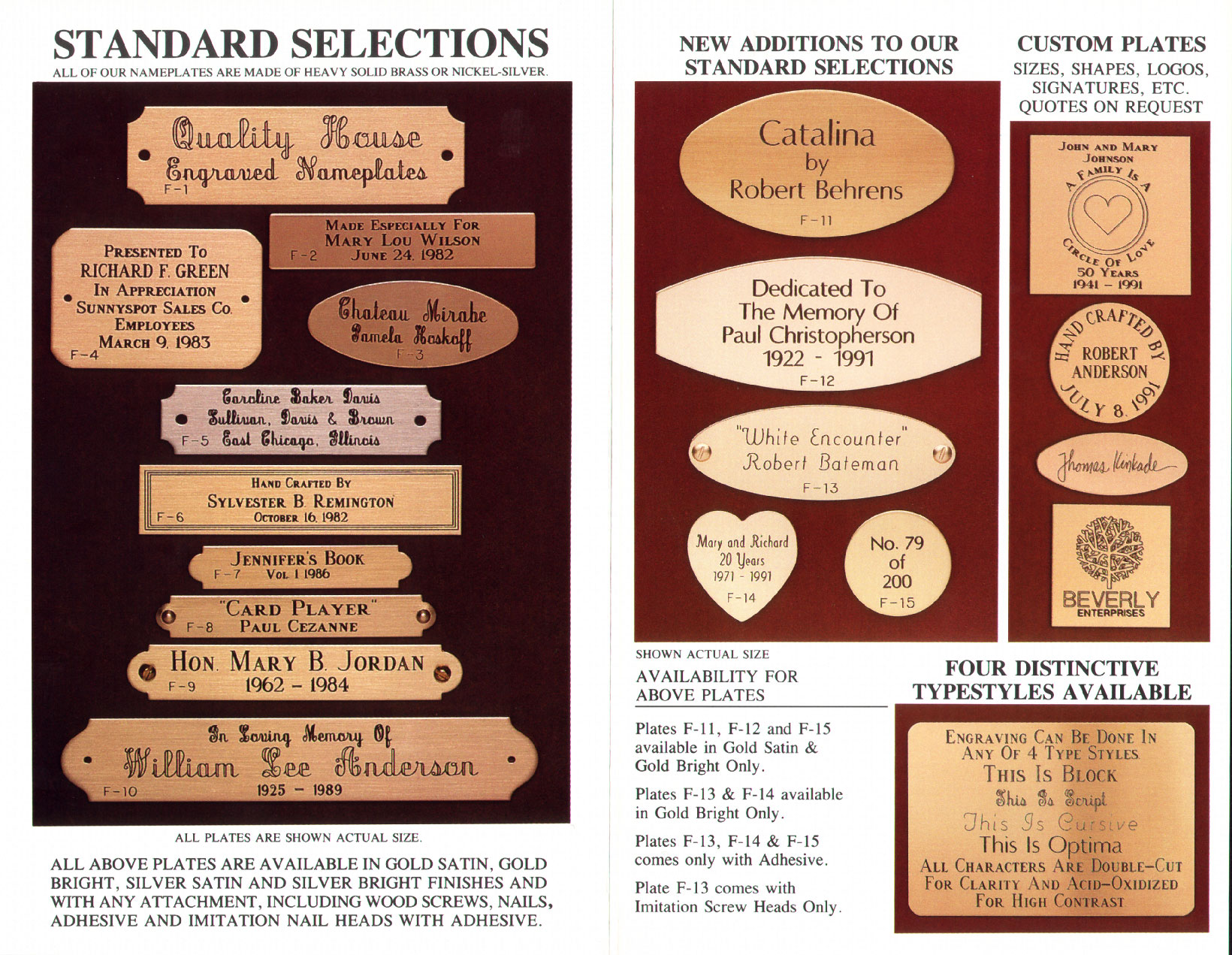 Engraved Brass Name Plates – Whispering Woods Gallery